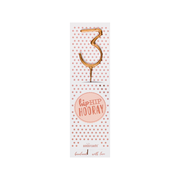 Mini Sparkler Rose Gold Número 3 - Sparklers - Party&Bite