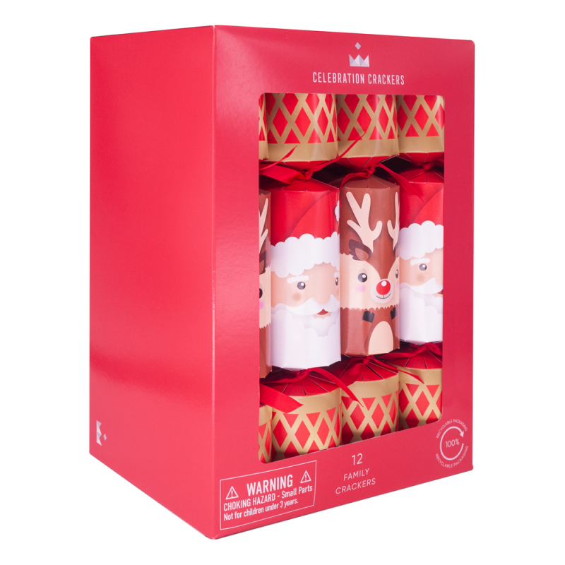 12 Crackers Santa & Reindeer - Crackers - Party&Bite